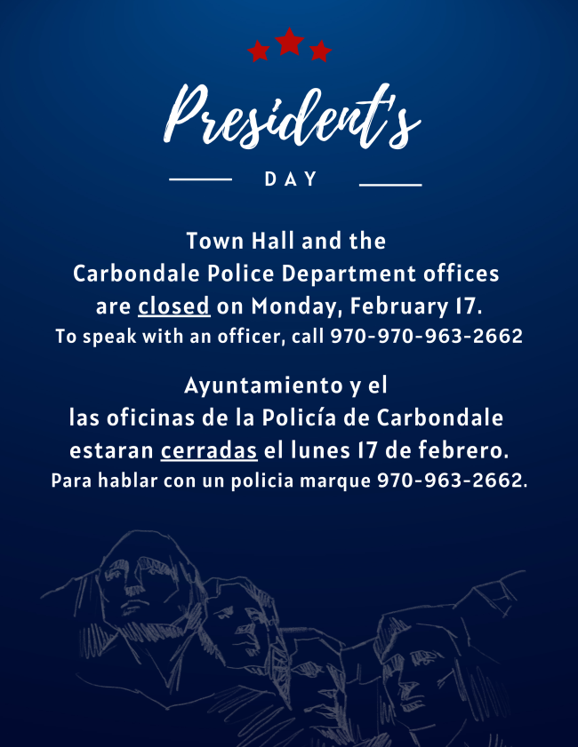 Carbondale Town Hall & Police Department Closed for President’s Day