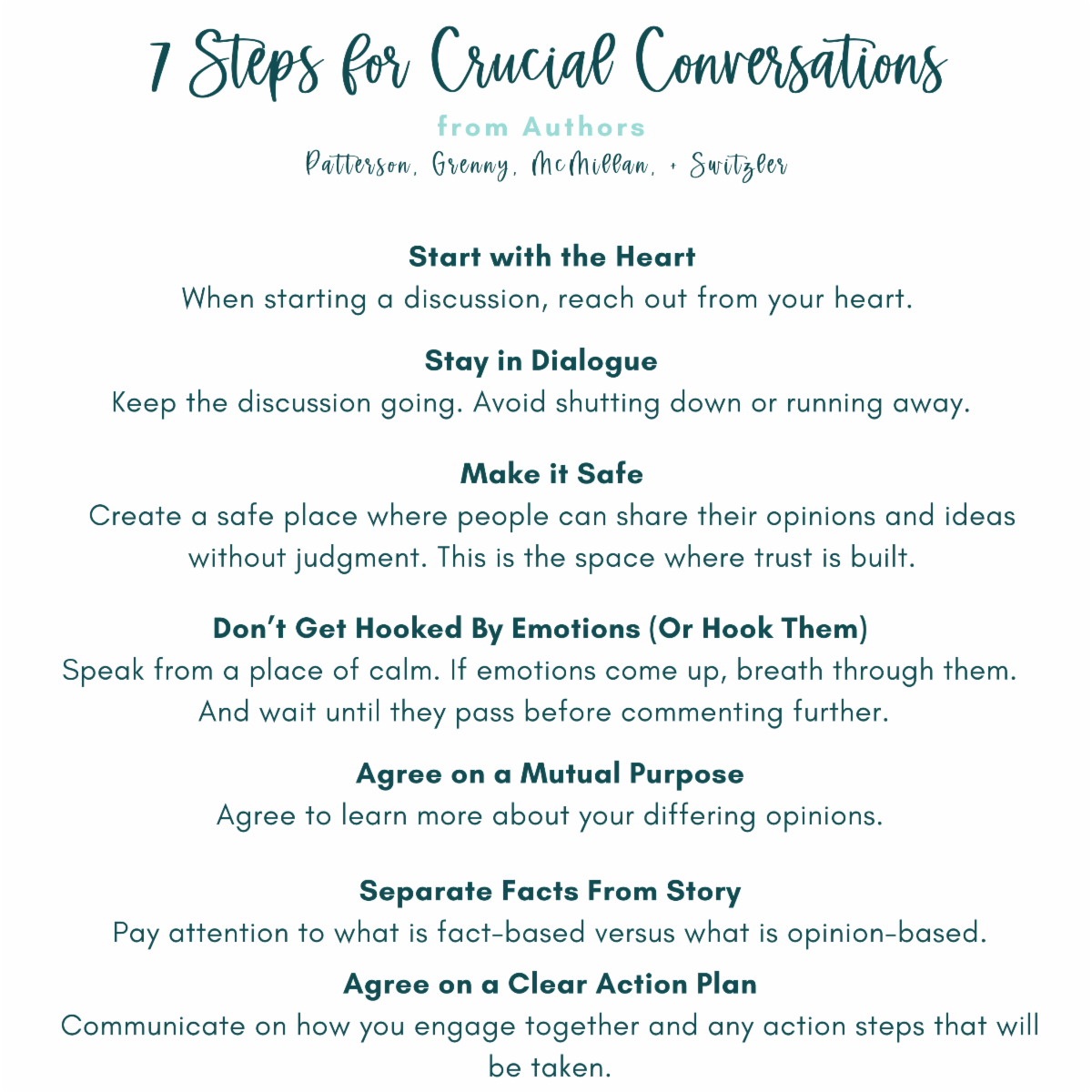 7 Steps For Crucial Conversations 7 Steps For Crucial Conversations