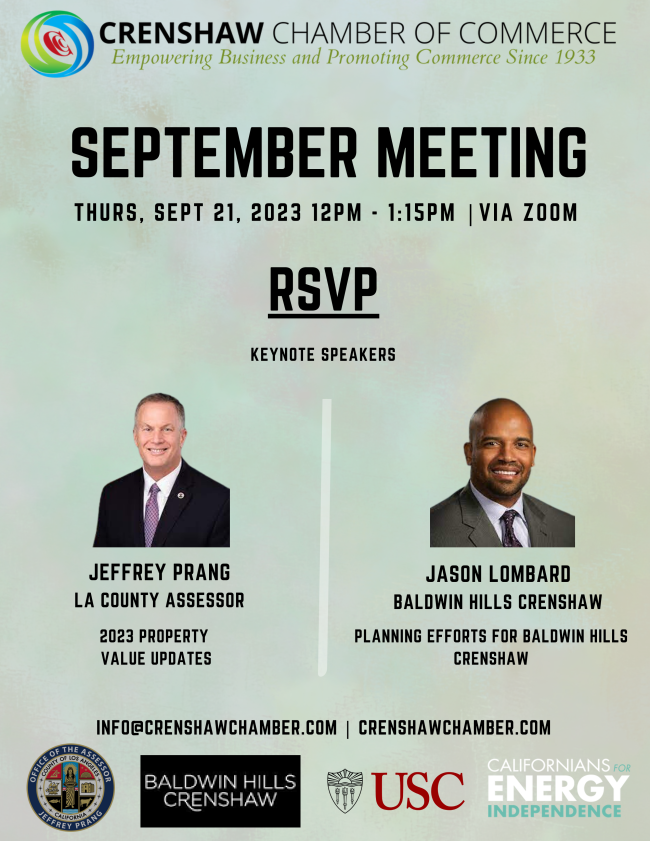 September Meeting - Via Zoom