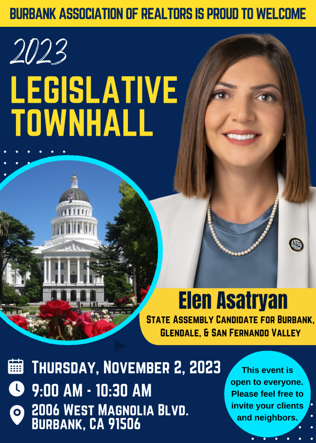 BAOR Legislative Town Hall with State Assembly Candidate Elen Asatryan