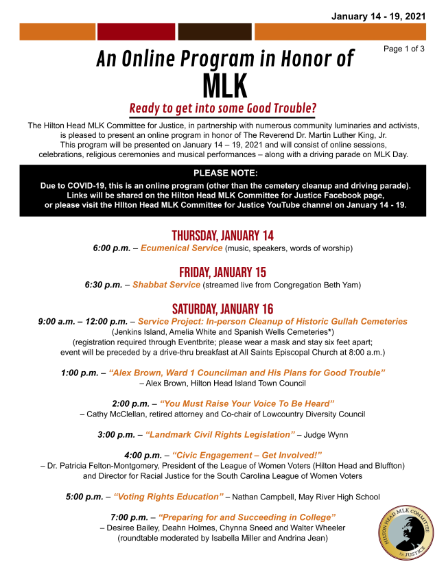 MLK program, Human Relations Day, and news this week.