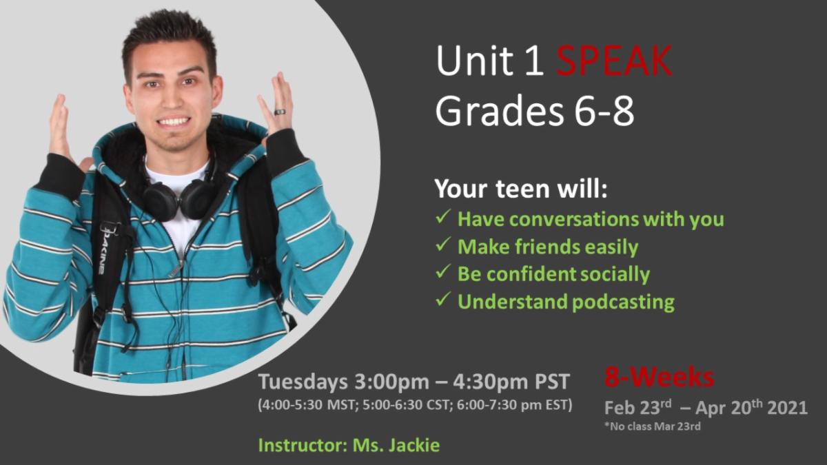 Unit 1 Public Speaking Grades 6-8