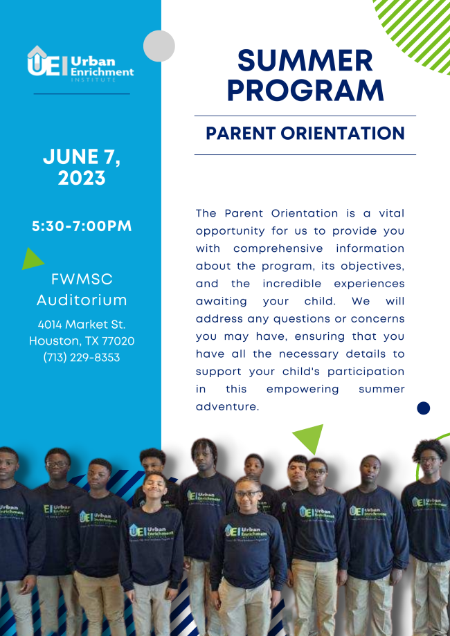Join us for UEI's Summer Program Parent Orientation 🏖️☀️