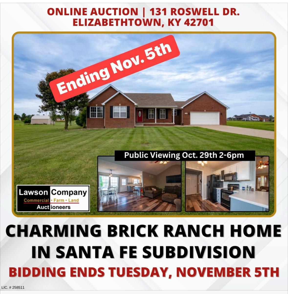 New Auction! Nice Brick Ranch. Bidding Open TODAY!
