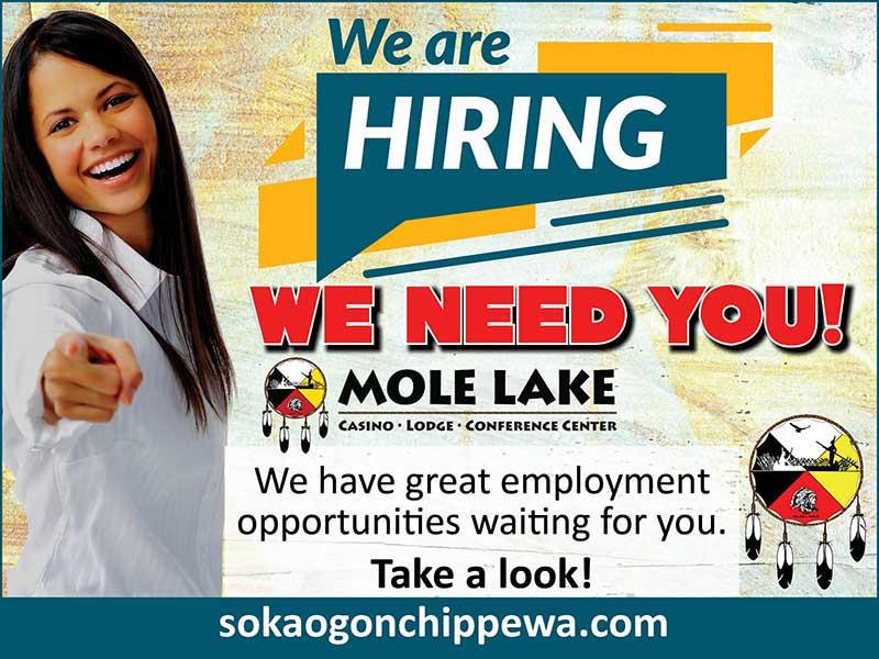 Email from Sokaogon Band of Lake Superior Chippewa Indians