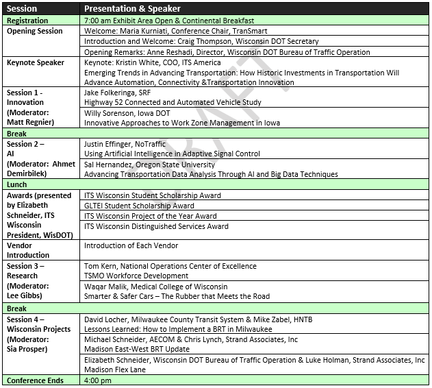 2022 ITS Wisconsin Transportation Conference 2022 ITS Wisconsin Transportation Conference