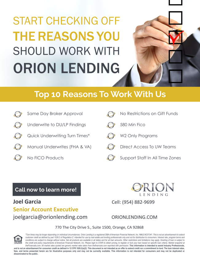 Top 10 Reasons Why So Many Brokers Are Working With Orion Lending