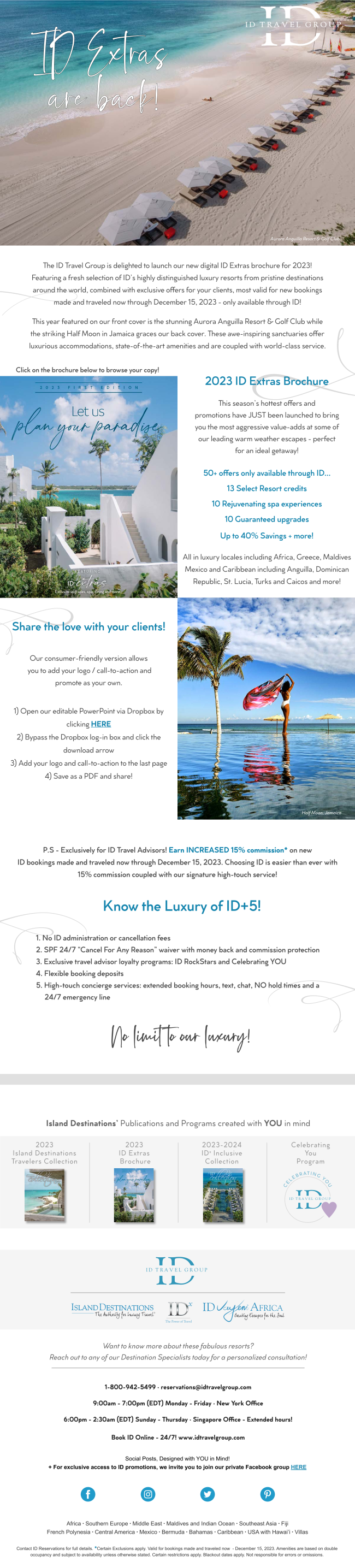 Explore these sunsational offers...with new ID Extras + 15% Commission! 🌞