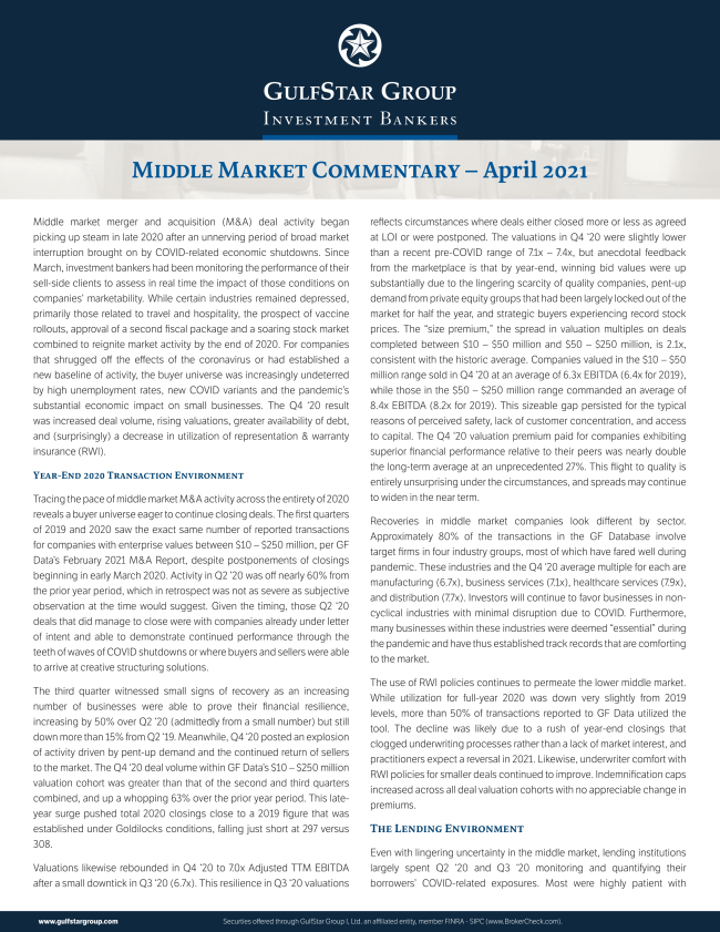 News from GulfStar Group