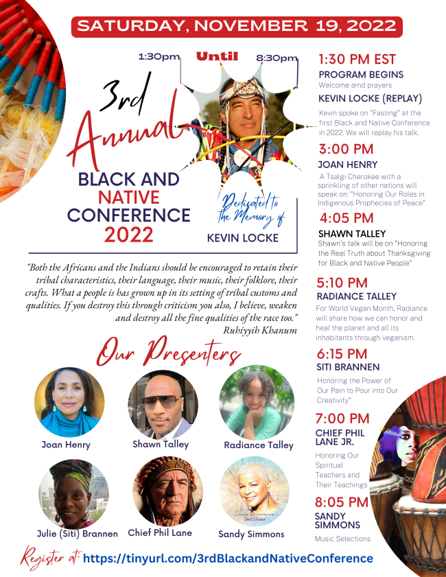 Dear Friend: Day 1 of 4 of the Black and Native Conference Starts This ...